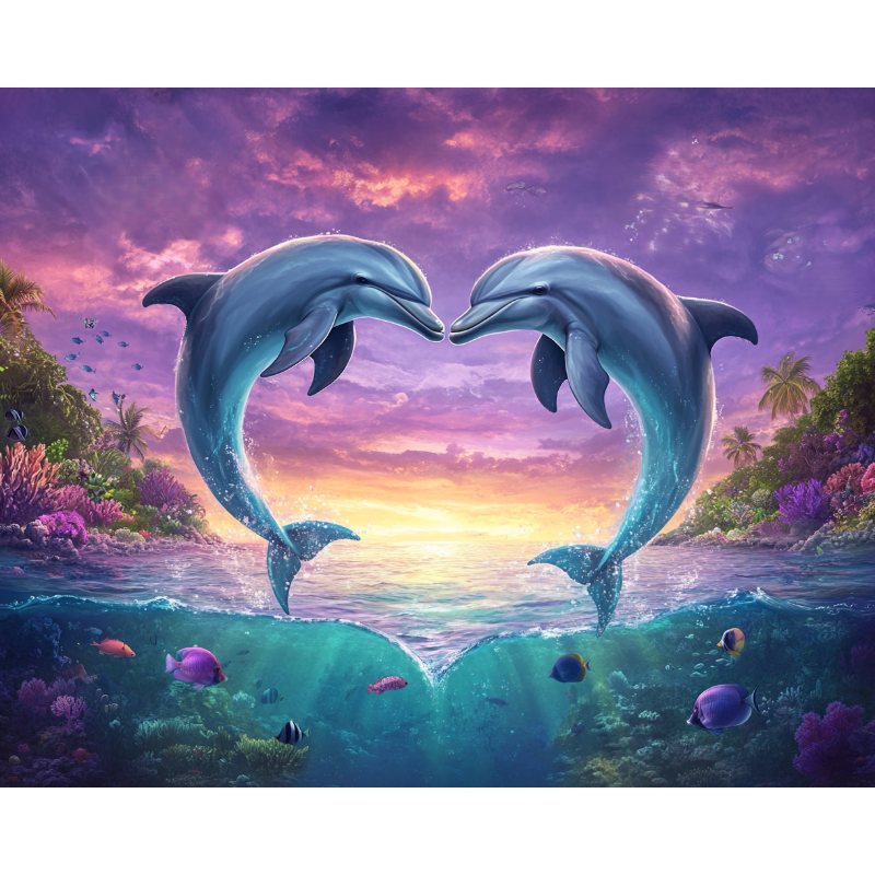 Wunderschöne Delfine | Diamond Painting