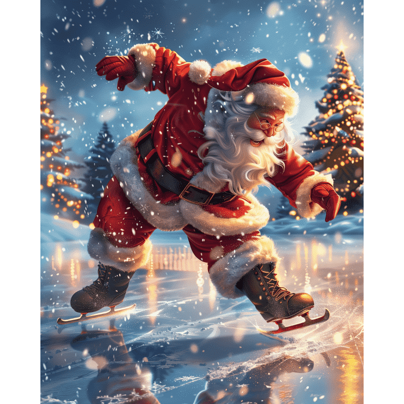 Weihnachtsmann auf dem Eis | Diamond Painting